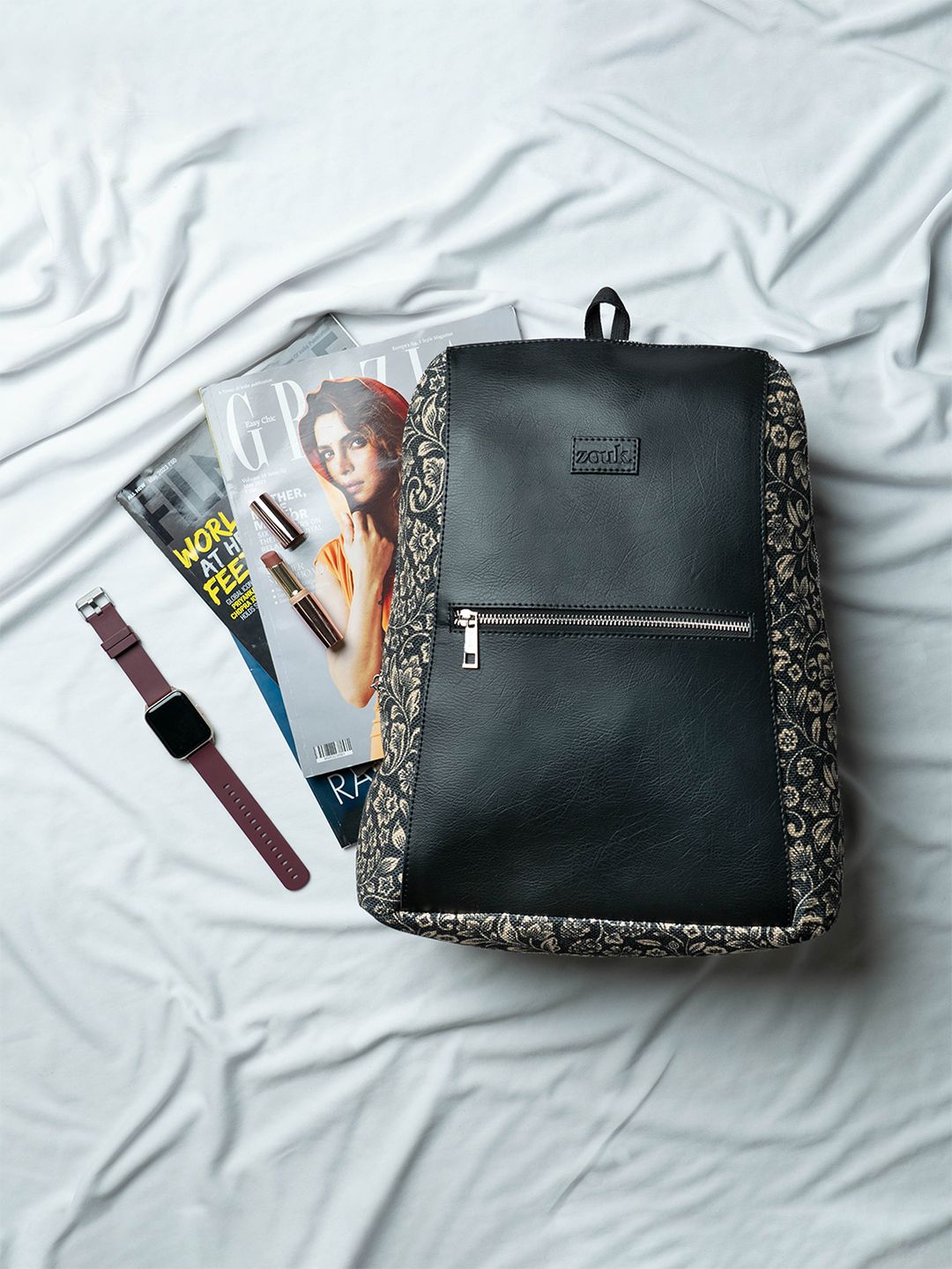 ZOUK Women Vegan Leather 14 Inch Laptop Backpack – Myntra International