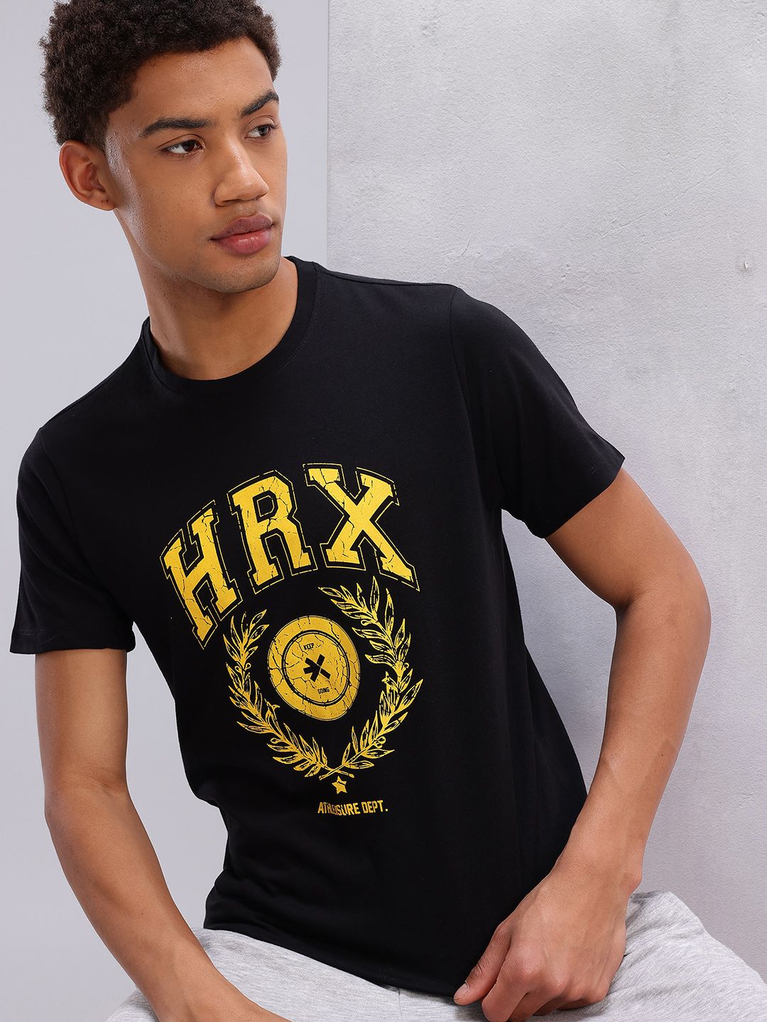 HRX by Hrithik Roshan Brand Logo Print Regular Fit Lifestyle T-shirt ...