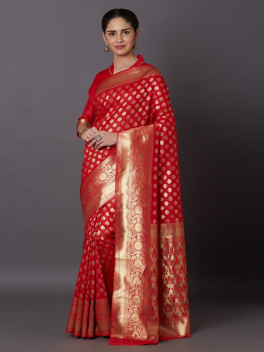 Mitera Red Woven Design Kanjeevaram Saree – Myntra International