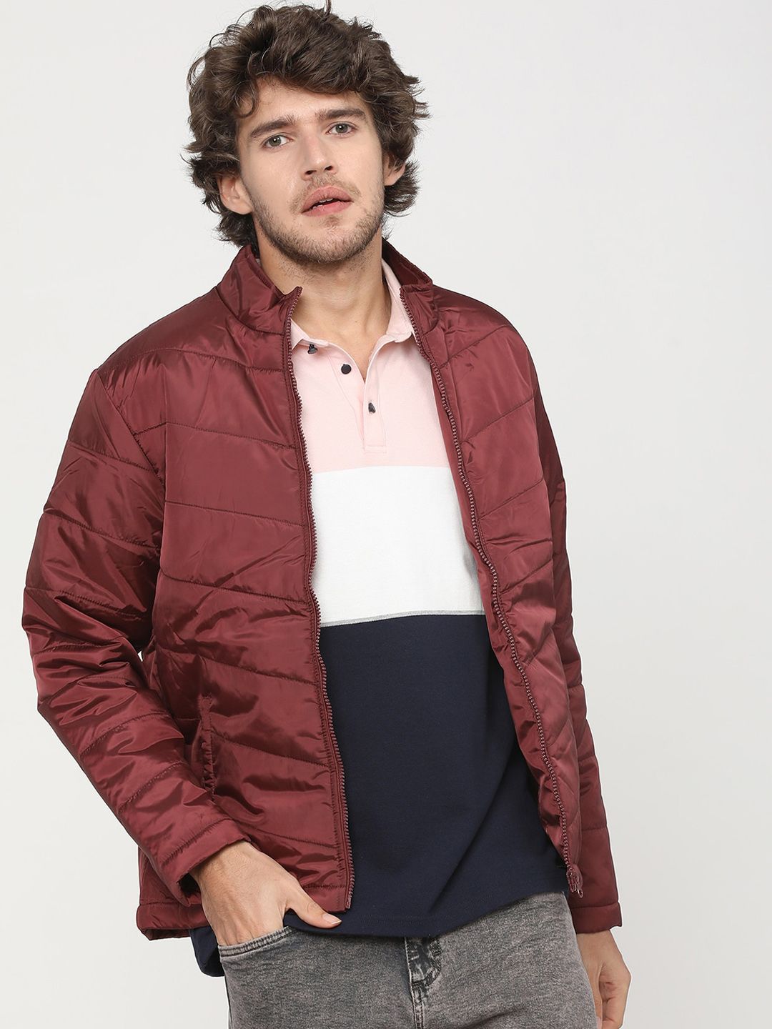 HIGHLANDER Men Maroon Puffer Jacket – Myntra International